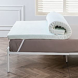 Cambividas 3 Inch Queen Size Memory Foam Mattress Topper, High Density Cooling Gel Mattress Topper for Pressure Relief, Bed Mattress Topper with Removable Bamboo Cover, CertiPUR-US Certified