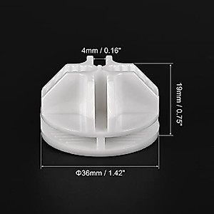 uxcell Plastic Wire Cube Connectors, 36x23mm Round Grid Buckle Clip for Storage Shelving Cabinet Organizer, White, 24Pcs