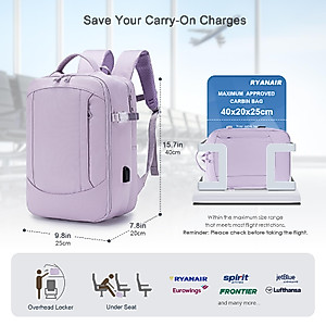 COSCOOA Expandable Travel Backpack for Men Women 15.7x7.8x9.8 Inch 20L Flight Approved Carry On Backpack Small Luggage Backpack, 15.6 Inch Laptop Business Daypack Weekender Bag