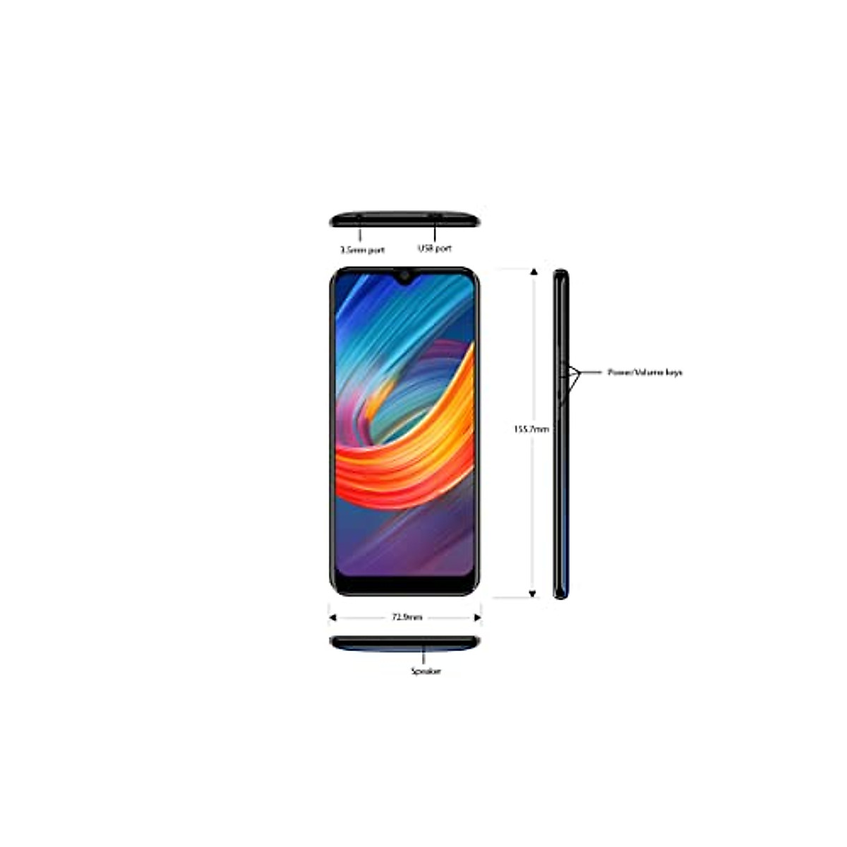 Yezz Max 2 Ultra | 2022 | 2/32GB | 13MP Camera + AI Lens | Unlocked smarpthone | 1 Year Warranty in The U.S. (Midnight Blue)