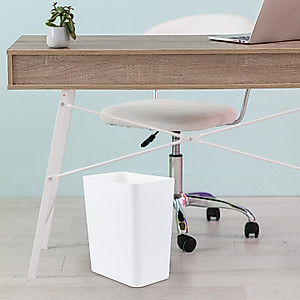 Ziglous 4.5 Gallon Plastic Trash Can Wastebasket, Deskside Bin, Small Garbage Can for Bathroom, Bedroom, Office, Kitchen, White, 3 Packs