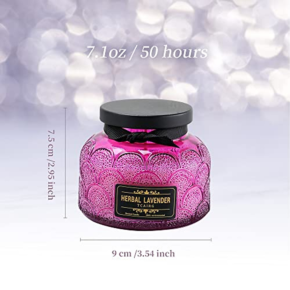 Scented Candle Gift for Women,Aromatherapy Candle,Herbal Lavender Candles for Home Scented, Naturally Scented Soy Candles, 50 Hours Long Burning, 7.1oz