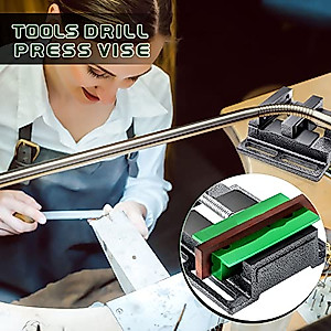 Tools Drill Press Vise Metal Press Vice Workbench Drill Vise Clamp with 2 Pieces Magnetic Pads Multi Grooved Pads Set for Daily Working Supply(3 Inch)