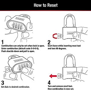 Master Lock Combination Lock, Set Your Own Combination Lock, Indoor and Outdoor Padlock, Weatherproof Code Lock, 178D