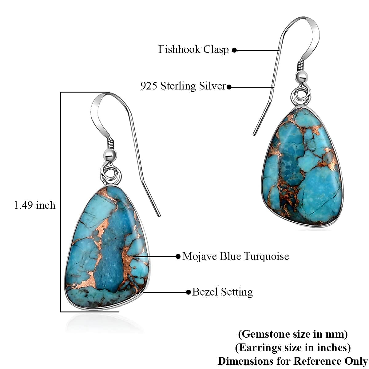Shop LC 925 Sterling Silver Drop Dangle Solitaire Turquoise Earrings for Women Western Earrings Southwest Boho Birthday Gifts for Women