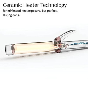 T3 SinglePass Curl Professional Curling Iron Custom Blend Ceramic Long Barrel Curling and Wave Iron with Adjustable Heat Settings for Shiny Smooth Curls and Waves