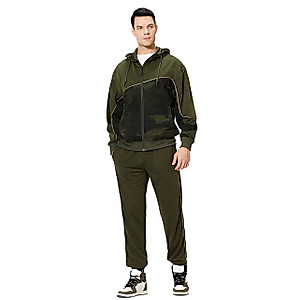 RPOVIG Men's Track Suits, 2 Pack Sweatsuits Outfits Full Zip Jackets Athletic Pants for Jogging Gym Workout