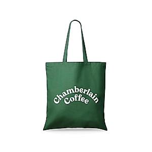 Chamberlain Coffee Green Tote Bag - Kelly Green Aesthetic Tote Bag for School, Groceries & Books - Cotton Canvas Tote Bag Logo - Durable Reusable Bag