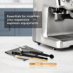 Aieve Coffee Cleaning Brush Set, 7 Pcs Espresso Coffee Brush Kit includes Cleaning Towel, Wooden Coffee Grinder Brush, Nylon Brush for Coffee Pot, Pasta Maker