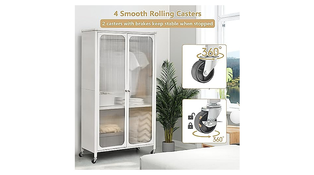 Giantex Portable Closet Wardrobe - Mobile Storage Solution