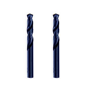 MAXTOOL 9/32" 2pcs Identical Screw Machine Drills HSS M2 Twist Stub Drill Bits Black Oxide Fully Ground Straight Shank Short Drills; SMF02B10R18P2