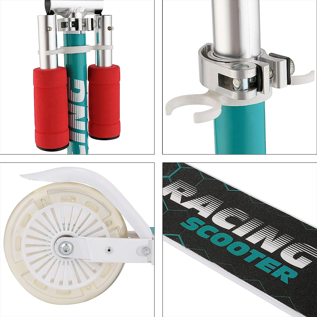 WeSkate Scooter for Kids with LED Light Up Wheels, Adjustable Height Kick Scooters for Boys and Girls Ages 3-12, Rear Fender Break, Folding Kids Scooter, 110lb Weight Capacity