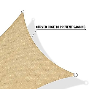 SUNNY GUARD Sun Shade Sail 10'X10'X13' Triangle Sand UV Block Sunshade for Backyard Yard Deck Patio Garden Outdoor Activities and Facility(We Make Custom Size)