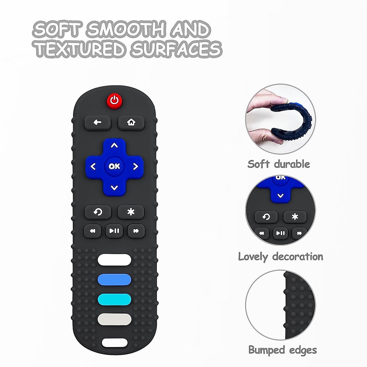 YAPROMO Baby Teething Toys,2 Pcs TV Remote Control Shape Teether Toys,Food Grade Silicine Chew Toy