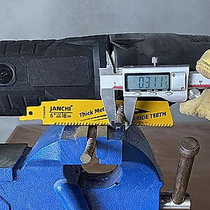 6-inch 8T Carbide Reciprocating Saw Blade, Heavy Duty for Cutting Thick Metal, High-Alloy Construction Steels, Cast Iron, Alloy Steel, Stainless Steels, Rebar and Car Beams, 3-Pack