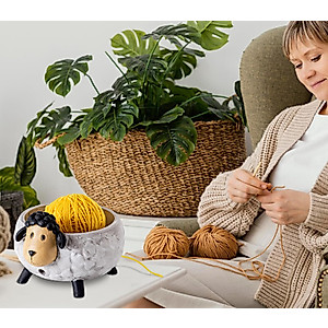 Sheep Yarn Bowls for Crocheting Resin Crochet Bowl Large Yarn Bowl for Knitting Durable Yarn Holder