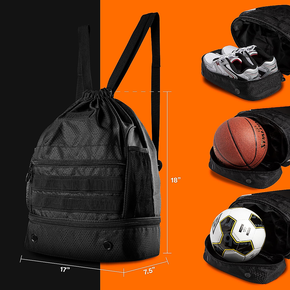 Fitdom Gym Backpack, Drawstring Backpack, Workout Bag, Draw String Back Bag, Gym Bags For Men, Workout Backpack, Gym Bag Backpack, Sackpack, Gym Backpack With Shoe Compartment, Cinch Bags Drawstring