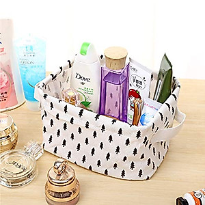 HomeDo Foldable Storage Cube Basket Bins Organizer for Kids Room, Bathroom, Nursery Shelf Basket, Desks, Baby Gift Baskets for Toys, Books, Socks, Makeup, Clothes (Black-4Pack, 8.5"x5.2"x6.5")