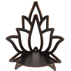 MAGICLULU Lotus Wood Corner Shelves, Flowers Wall Corner Shelves Wooden Floating Shelves Crystal Shelf Boho Wall Hanging Shelves for Home Offices Living Room Decoration