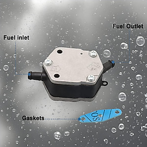 Fuel Pump Assy for Yamaha Outboard 115HP 130HP 150HP 175HP 200HP 225HP 250HP 300HP 2-stroke Boat Motor Engine Replace Sierra 18-7349 6E5-24410-03-00 6E5244100300, Silver, 3.74x2.99x1.73 Inch