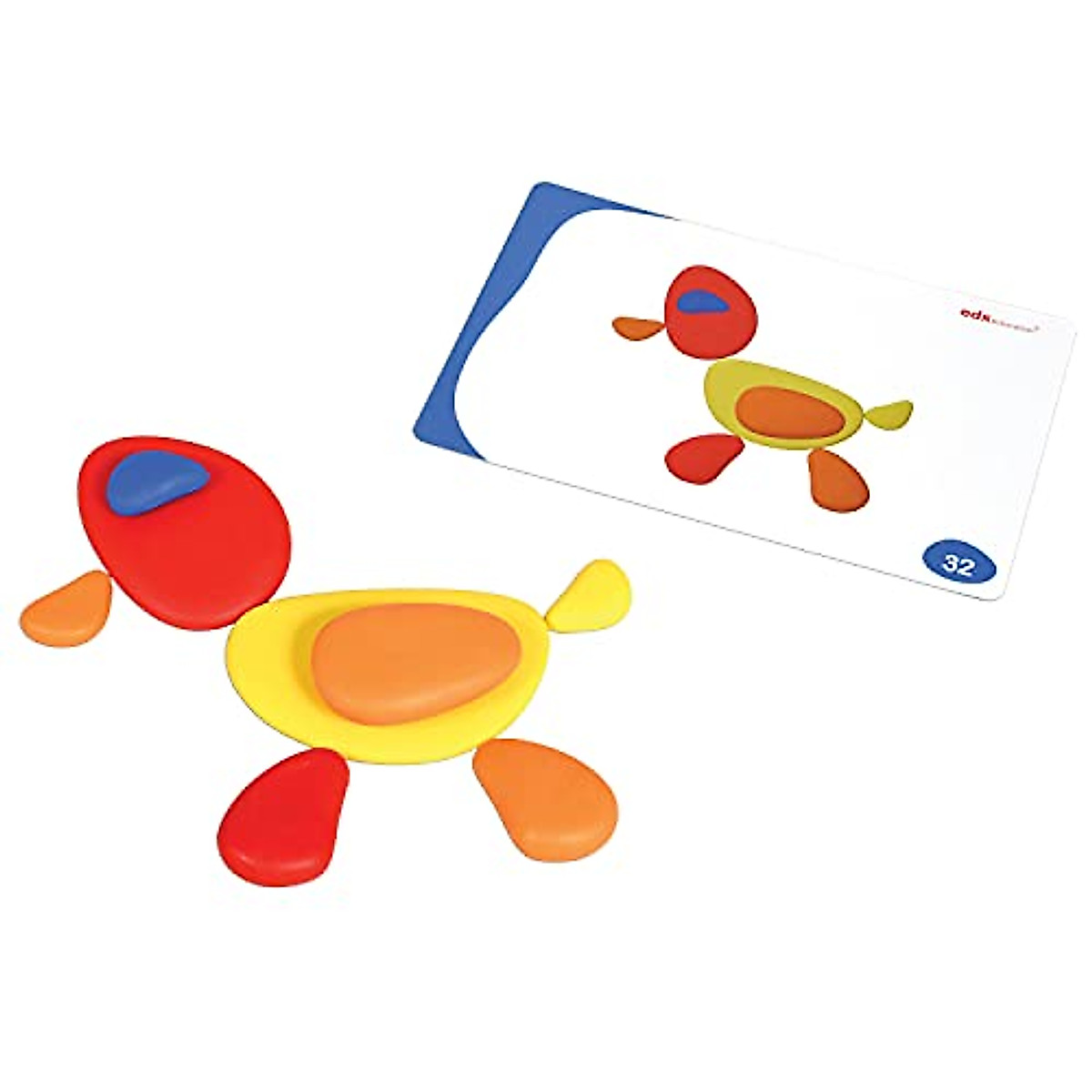 Rainbow Pebbles - Set of 36 Sorting and Stacking Stones with 20 Activity Cards - In Home Learning Toy for Early Math