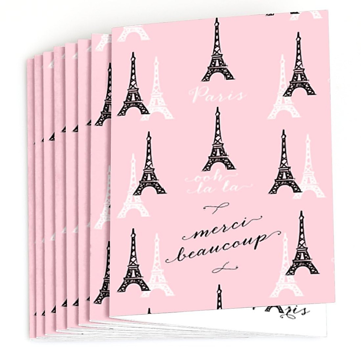 Big Dot of Happiness Paris, Ooh La La - Paris Themed Baby Shower or Birthday Party Thank You Cards (8 count)