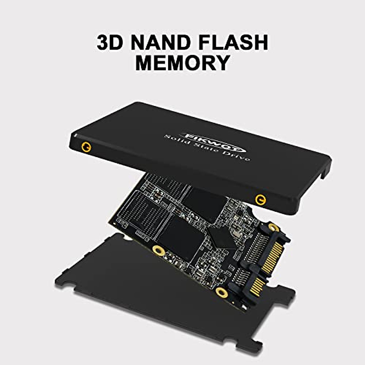 Fikwot FS810 1TB SSD SATA III 2.5" 6GB/s, Internal Solid State Drive 3D NAND Flash (Read/Write Speed up to 550/500 MB/s) Compatible with Laptop & PC Desktop