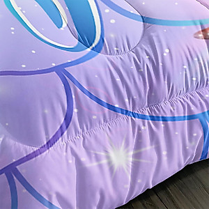 Tuzaovy Mermaid Twin Comforter Set for Girls,Twin Mermaid Bedding Sets for Girls,Mermaid Bed Set Twin for Girls,Rainbow Scales Mermaid Bedding Set,Bule Bedding Comforter Set,Mermaid Quilt Set Twin