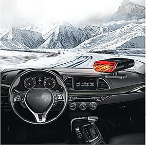 Portable Car Heater - 150W 12V Car Fan, 2 in1 Heating/Cooling Fan Plug-in Cigarette Lighte Car Heater Windshield Defroster Demister, Auto Defogger 360° Rotatable Fast Heating Quickly Defrost 2023.