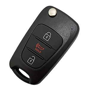 Replacement Key Fob Case Fits Kia Soul Rio Sportage 3 Buttons Key Fob Shell Flip Keyless Entry Remote Fob Cover Casing with Uncut Blade (1)
