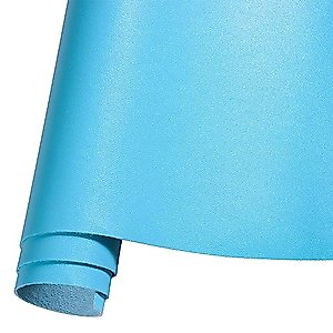 Faux Leather Sheets for Craft One Roll Smooth Surface Leather Fabric Sheets 12"x 53” (30cm x 135cm) Inch Large Size for Leather Earrings Bows Wallets DIY Projects (SkyBlue)