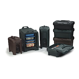 Carlisle FoodService Products Slide 'N Seal Top Loading Insulated Food Pan Carrier Food Pan Holder with Sliding Lid for Catering, Kitchen, and Restaurants, Plastic, 24 Quarts, Black