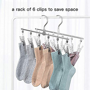 FALEJU High-Strength Aluminum Alloy Underwear and Socks Drying Rack 6 Clip Set for Drying Cap, face mask, Socks, Towels, Underwear, Diapers (White)