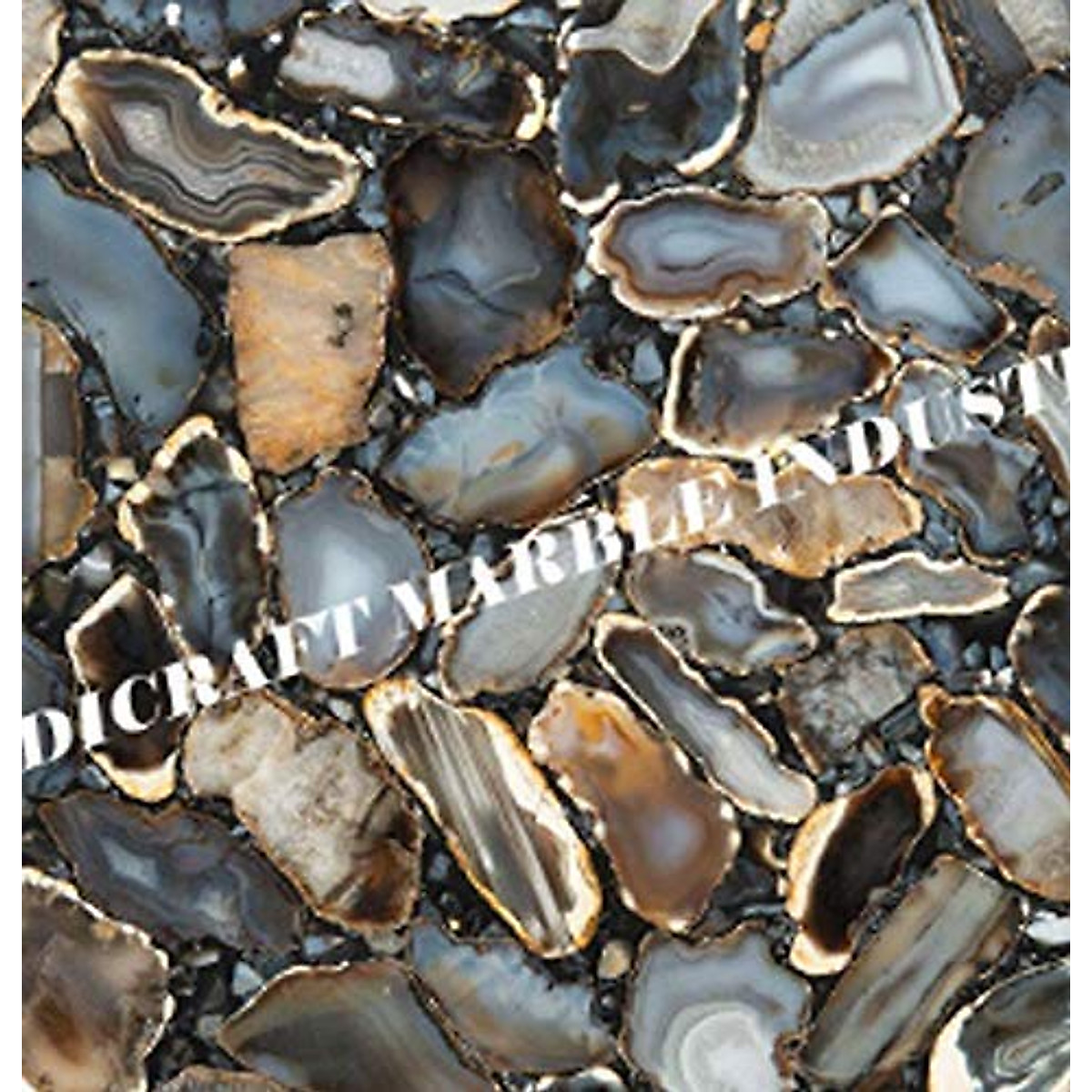Best for GIFT Natural Blue Grey Agate Table 18", Agate Table Top, Agate Table, Agate Stone Table, Round Agate Table, Gemstone, Quartz, Customized Agate Stone Table