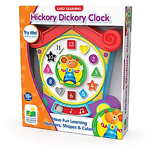 The Learning Journey: Early Learning Hickory Dickory Clock - Three Play Modes to Teach Colors, Numbers, & Shapes with Melodies - for Ages 18+ Months includes Music Player