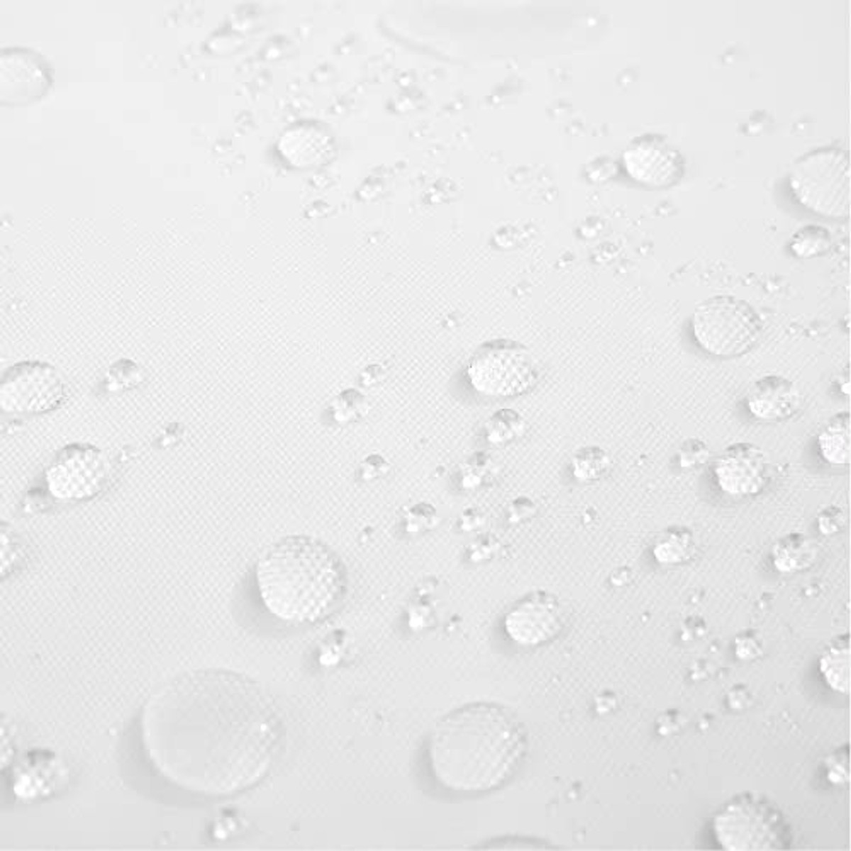 River Dream Sheer Fabric Shower Curtain with Snap-in Liner, Black Satin Stripe Accent, No Hooks Needed, Includes Magnetic Weights and Chrome Split Rings, 71" W x 74" H, White.