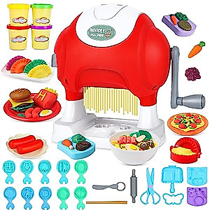 Play Dough Toys for Kids,Noetoy 29 PCS Kitchen Creations Noodle Machine Color Dough Set, Dough Accessories Play Food Toy Birthday for Toddlers Kids Ages 2-8 Girls Boys
