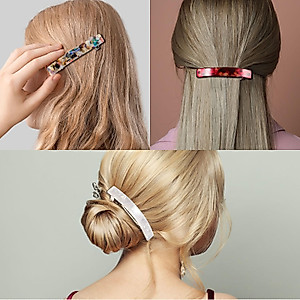 6 Pcs Hair Barrettes for Women,Tortoise Shell Hair Clips Girls Mom Acetate French Design Hair Accessories