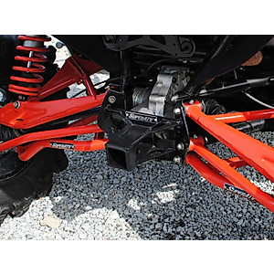 SuperATV Rear Receiver Hitch for Can-Am Maverick (See Fitment) | Easy Bolt-on Design | 4.5mm Heavy-Duty Carbon Steel | Tow up to 1650 lbs l Fits Standard 2" Attachments