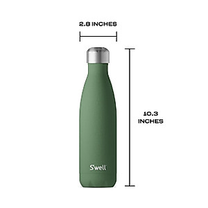 S'well Stainless Steel Water Bottle, 17oz, Green Jasper, Triple Layered Vacuum Insulated Containers Keeps Drinks Cold for 36 Hours and Hot for 18, BPA Free, Perfect for On the Go