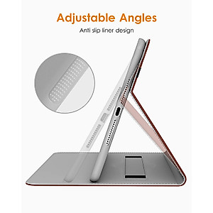 DTTO for iPad 9.7 Inch 5th/6th Generation 2018/2017 Case with Apple Pencil Holder, Premium Leather Folio Stand Cover Case for Apple iPad 9.7 inch, Also Fit iPad Pro 9.7/Air 2/Air - Brown