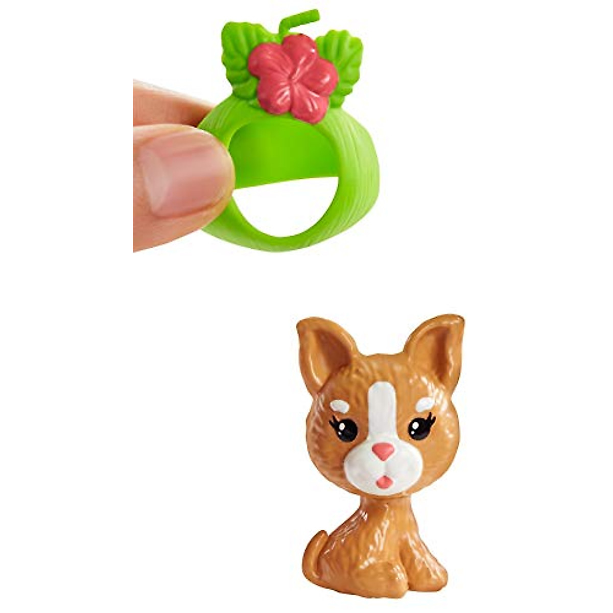 Barbie Club Chelsea Dress-Up Doll, 6-in Brunette in Flamingo Costume, with Pet Kitten and Accessories, Gift for 3 to 7 Year Olds