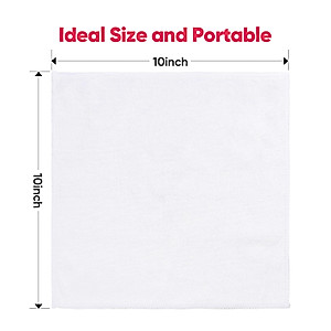 Orighty Microfiber Makeup Remover Cloths 12 Pack, Quick Drying Makeup Remover Cloth, Absorbent Face Towels for Face and Body, Soft Face Wash Cloth and Reusable Facial Cloths 10inch x 10inch (White)