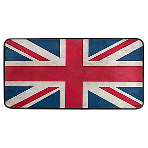 ALAZA Retro Union Jack British Flag Non Slip Kitchen Floor Mat Kitchen Rug for Entryway Hallway Bathroom Living Room Bedroom 39 x 20 inches(1.7' x 3.3')