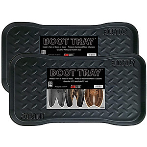 JobSite Heavy Duty Boot Tray, Multi-Purpose for Shoes, Pets, Garden - 15 x 28 Inch - 2 Trays