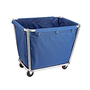 Easyars Large Laundry Cart with Wheels,Rolling Laundry Basket,220 LB Load Material-handling Carts for Home Commercial Hotels or Hospital,Blue
