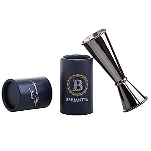 BARIANTTE Black Cocktail Jigger for Bartending, Double Jigger 2 oz 1 oz, Cocktail Measuring Cup Shot Measure Jigger, Bar Japanese Jigger with Measurements Inside, Liquor Measuring Jigger