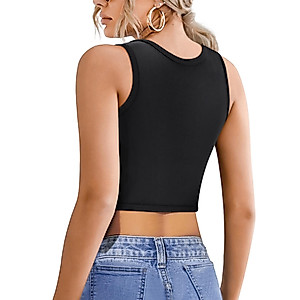 BRABIC Women Chest Binder Bra Bustier for Transgender Tomboy FTM Short Corset Zip Up Elastic Binder Trans Tank Top (XX-Large, Black)