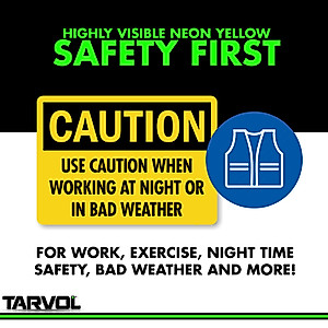 Safety Reflective Vest (ULTRA HIGH VISIBILITY BRIGHT NEON YELLOW) Perfect for Running, Jogging, Walking, Construction, Cycling, Motorcylcle Riding, and More!