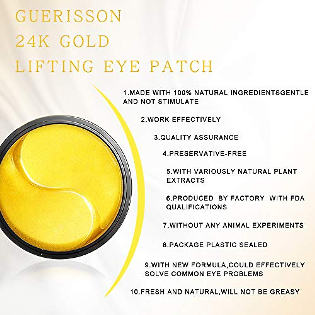 TEME 24k Gold Under Eye Patches - 30 Pcs Eye Mask Pure Gold Anti-Aging Collagen Hyaluronic Acid Under Eye Mask for Removing Dark Circles, Puffiness & Wrinkles Refresh Your Skin